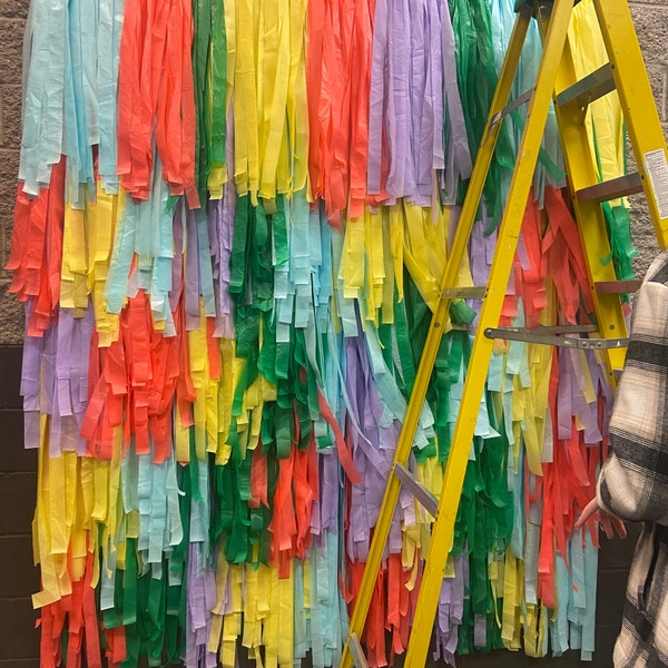 Neon Birthday Party Decorations, Fringe Backdrop Bachelorette Party ...