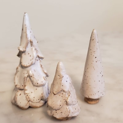 Mini Clay Tree, Small Holiday Trees, Evergreen Christmas Miniature ...