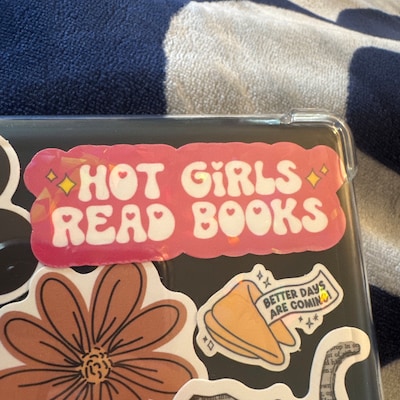 Hot Girls Read Books Sticker Holographic Waterproof Kindle Laptop Funny ...