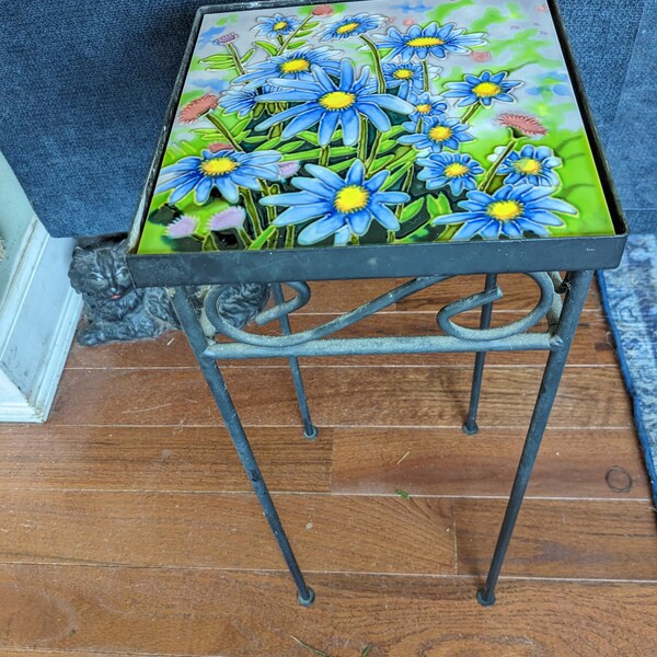 Blueberries Hand Painted Ceramic Art Tile 8 X 8 Inches With Easel Back ...