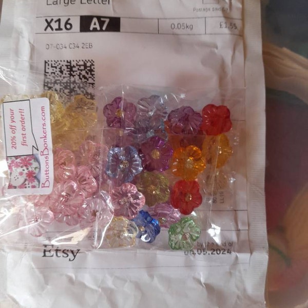 10 Gold or Silver Star Buttons 13mm 1/2 Inch Acrylic Stars Sewing ...