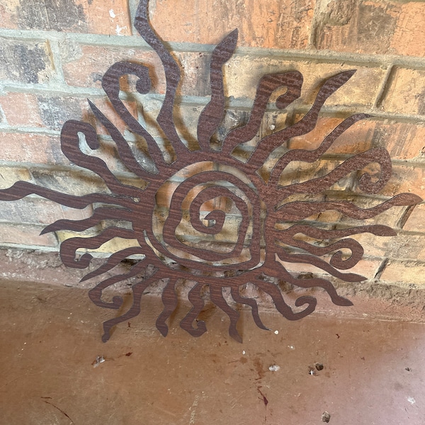 Rustic Sun Indoor/outdoor Wall Decor 30" Recycled Steel Custom SUN - Etsy