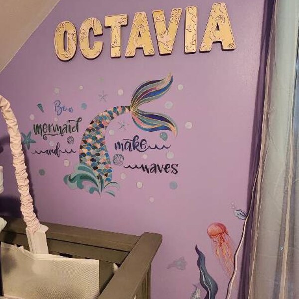 Mermainame Sign, Mermaid Themed Room, Mermaid Alphabet Letters,girls ...