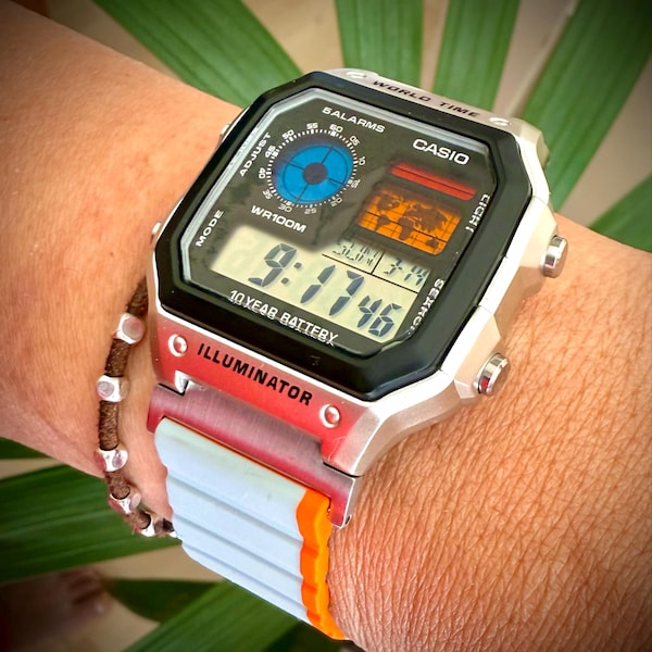 Custom Casio AE-1200 Watch: Hydromod, Color Filter, Magnetic Strap - Etsy
