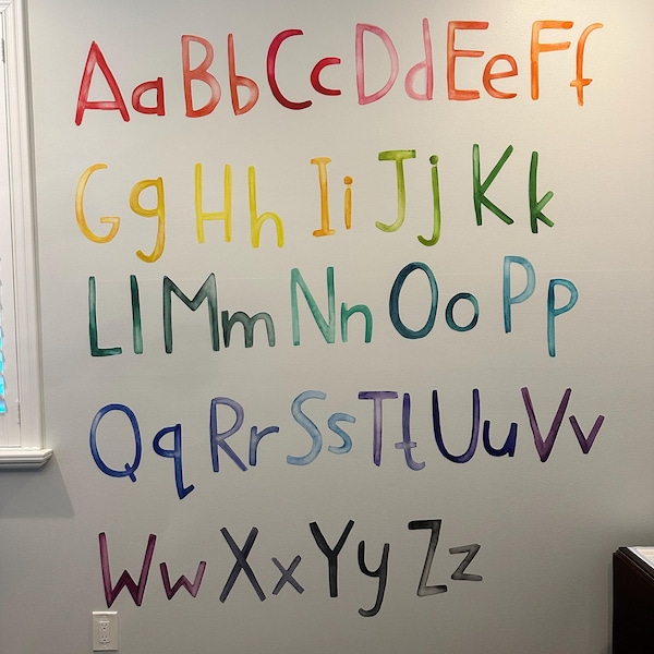 Rainbow Uppercase Letters - Fabric Wall Decal - Color Story - Mej Mej ...