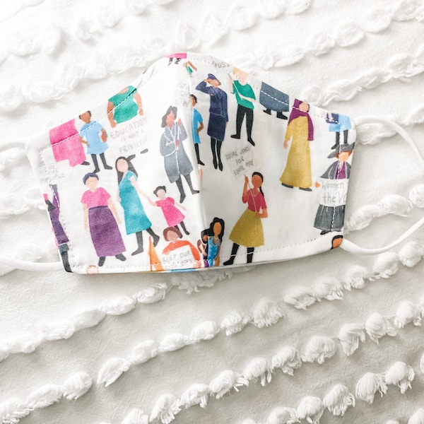 Womens March Fabric - Womens Rights Around the World by Landpenguin ...