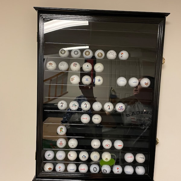 108 Golf Ball Display Case Cabinet Wall Rack Holder Stand W/98% UV ...