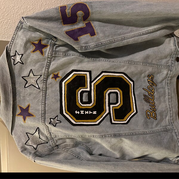 Hand Painted Roll Tide University of Alabama Jean Jacket | Made to ...