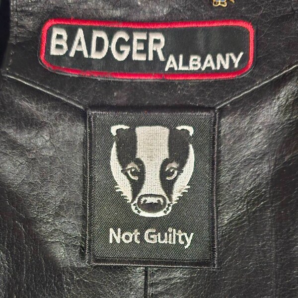 Badger Not Guilty Patch 6cm X 7.2cm - Etsy