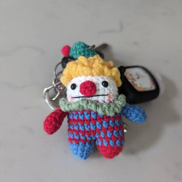 Clown Crochet Keychain, Cute Clown Keychain, Fun Gifts, Cute Gifts ...