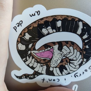 Hognose Snake Dramatic Playing Dead Funny Reptile Vinyl Sticker - Etsy