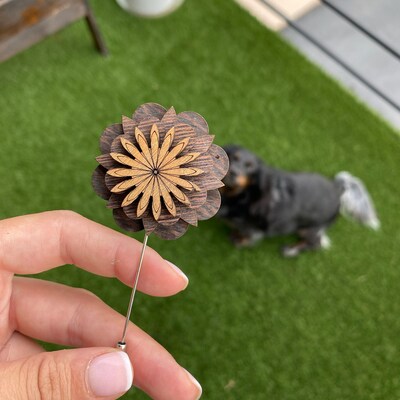 Multi Wooden Blossom Flower Lapel Pin - Etsy