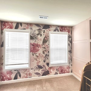 AILEEN Border Frame Nursery Decor Watercolor Flowers Pink Blue | Etsy