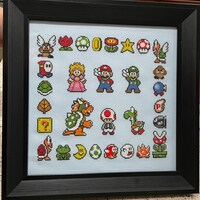 Super Mario Sampler retro Video Game Super Mario Cross Stitch Pattern ...