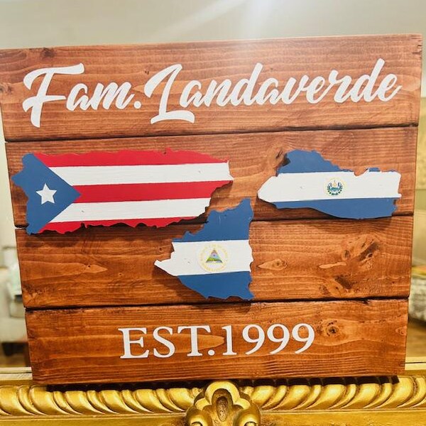 Personalized Two Countries Wood Sign - Etsy