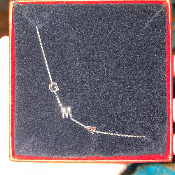 14K Solid GOLD Sideways Initial Necklace, Perfect Gift for Her ...