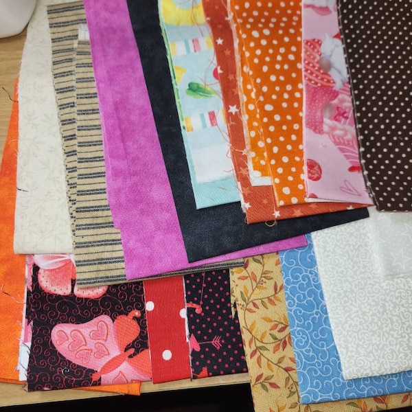 Fabric Scraps, 100% Cotton, Fabric Scrap Pack, Tiny to Medium Size ...