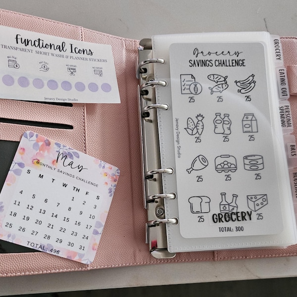 10K Total | A6 100 Envelope Savings Challenge Dashboard | Budget Binder ...