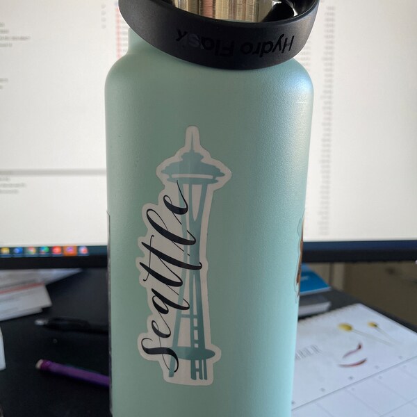 Seattle Space Needle Vinyl Sticker | Sticker Decal for Laptop, Water ...