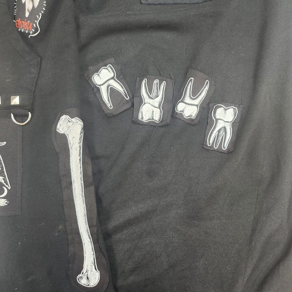 Skeleton Back Patch Black Metal Back Patch, Goth Backpatch, Death ...