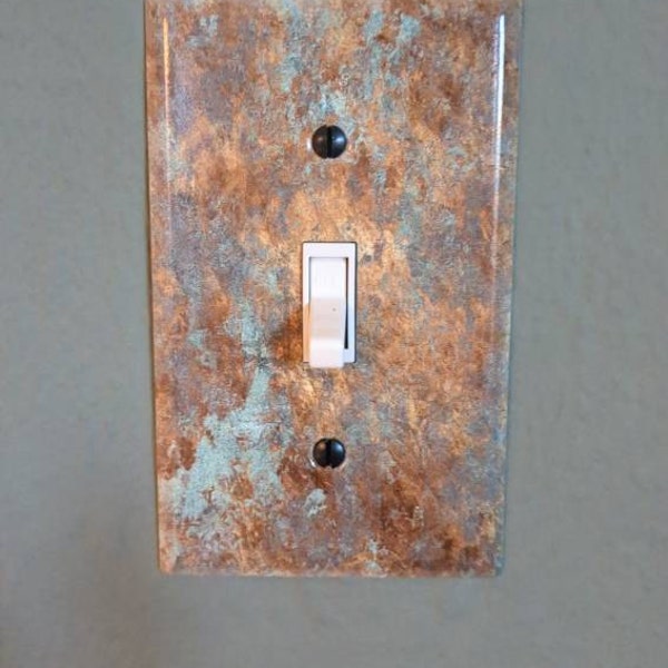 Metal Light Switch Cover - Image of Aged Copper - Patina Design - Home ...