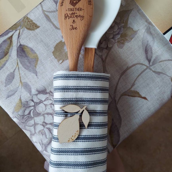 Baking Gift Box for Bride: Wooden Spoon, Engraved Spatula, Personalized ...