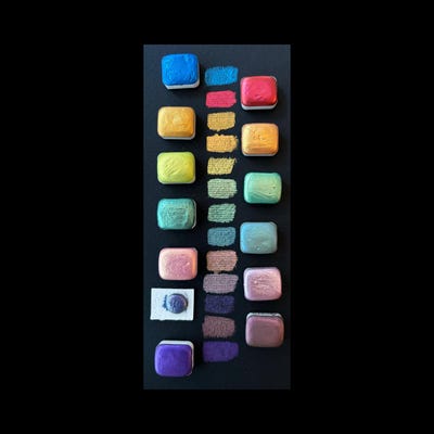 MICA DOTCARDS Handmade Watercolors Mica Metallic Dot Cards Sample Sets ...