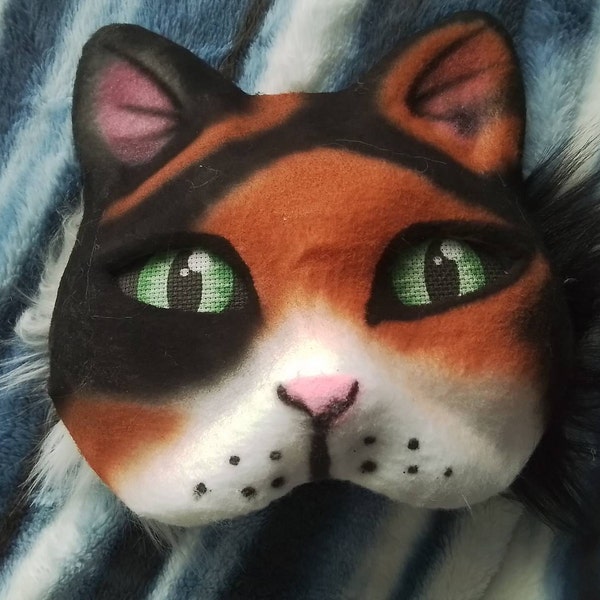 Therian Mask Cat Mask Green Cat Mask Felted Custom Eye Color ...