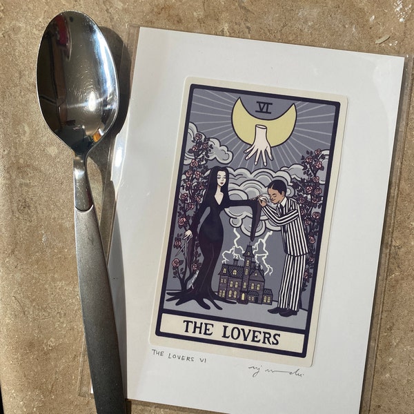 The Lovers VI - Tarot Card Art - Hand-cut Art Card Mounted on 5x7 ...