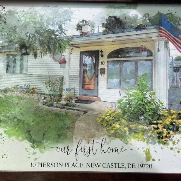 Custom Home Portrait - Custom First Home Gift - Home Art - House ...