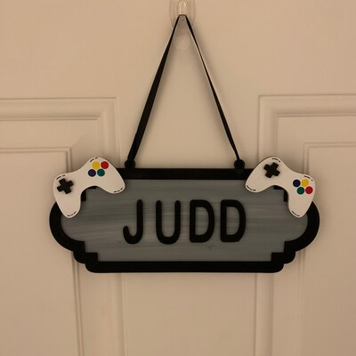 Gaming Room Plaque Personalised Bedroom Sign Boys Bedroom Decor Bedroom ...