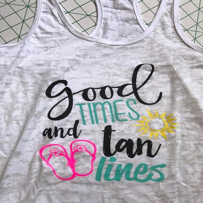 Beach Tank Top Good Times and Tan Lines Tank Summer Tank - Etsy