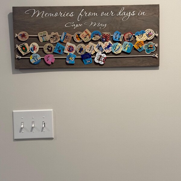 Beach Badge Display With Custom Town, Badge Tag Holder, Collection ...