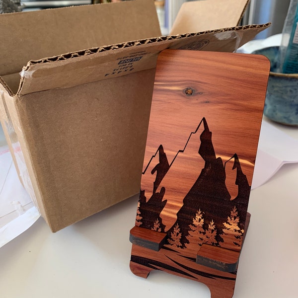 Custom Wood Phone Stand With Personalized Message (handwritten or Typed ...