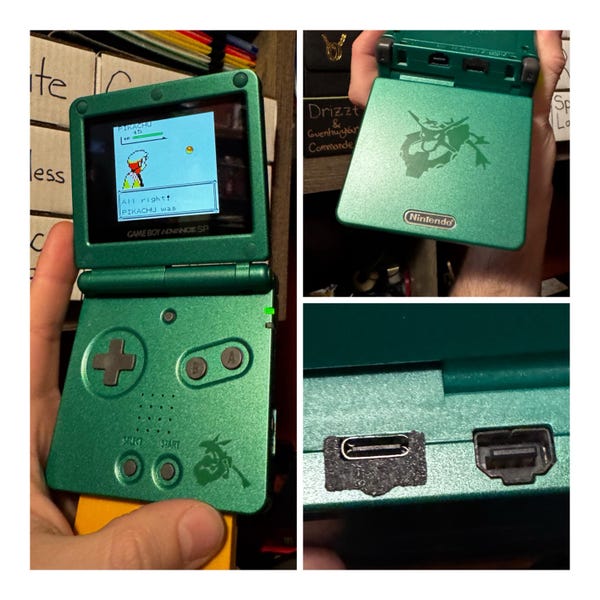 Metallic Teal Nintendo Game Boy Advance GBA SP IPS Mod Adjustable ...