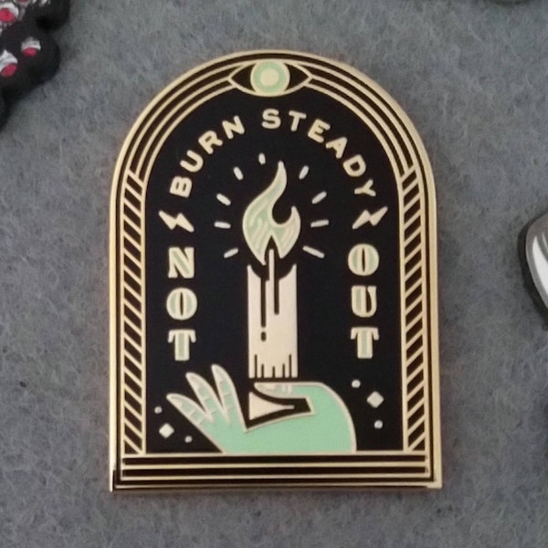 Burn Steady Glowing Enamel Pin - Etsy