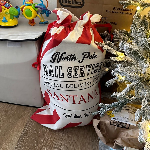 Personalized Santa Sack, Canvas Santa Sack for Kids, Santa Sack ...