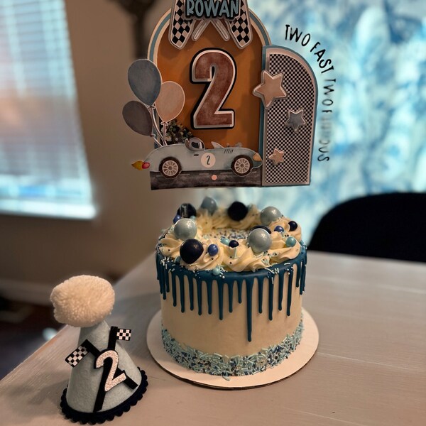 Two Fast Cake Topper | Two Fast Birthday | Two Fast Birthday Decoration ...