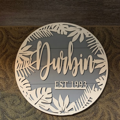 Tropical Name Sign, Beach House Sign, Personalized Sign, Established ...