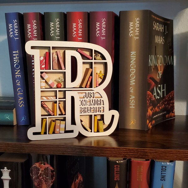 Custom Initial Book Lover Miniature Bookshelf - Book Nerd, Gift for ...