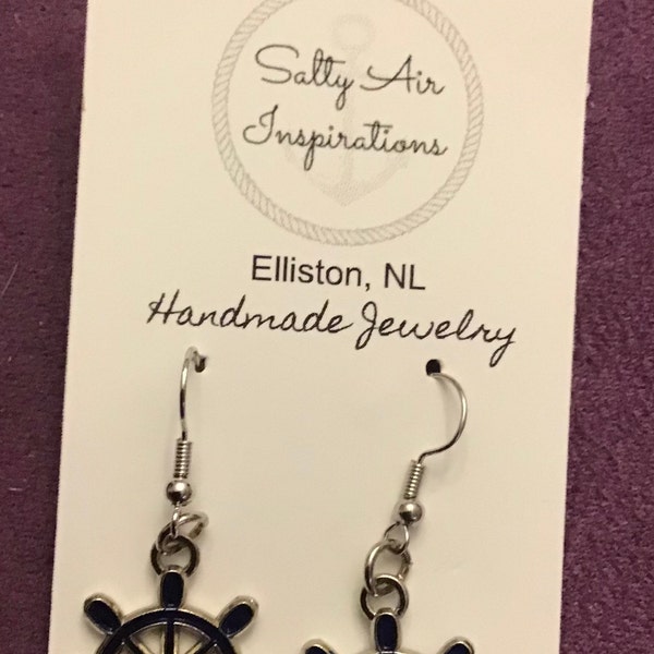 Small Size Color - Enamel PUFFIN Earrings, Fish Hook Dangle Earrings ...