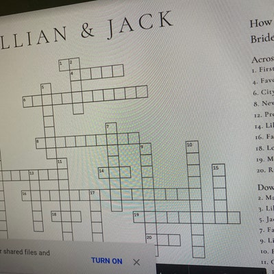 Minimal Wedding Crossword Extra Large Custom Sip and Solve Puzzle, Sip ...