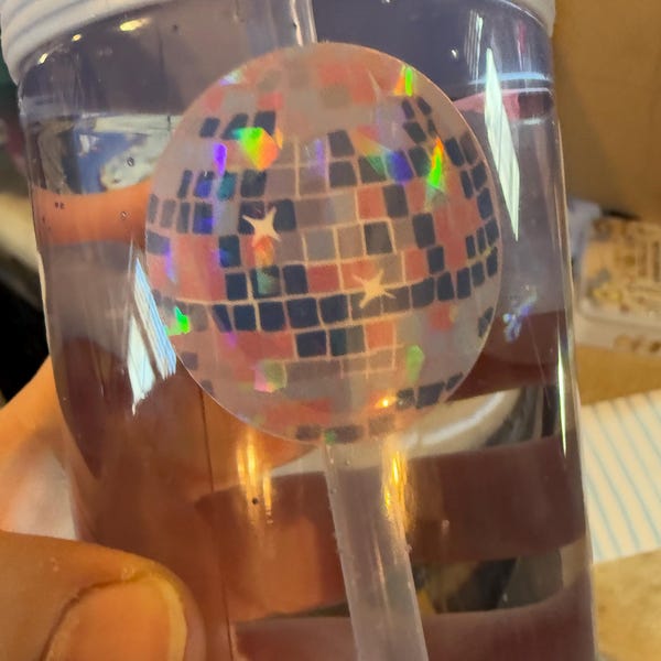Holographic Disco Ball Vinyl Sticker L Water Bottle Sticker | Laptop ...