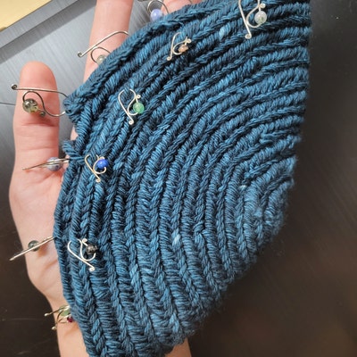 Beaded Stitch Markers Adjustable Size Double Sided Loops for - Etsy