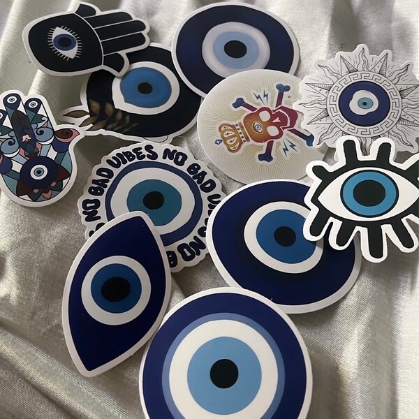 Evil Eye Sticker Pack 10,20,50, Hydro Flask Sticker, Stickers Evil Eye ...
