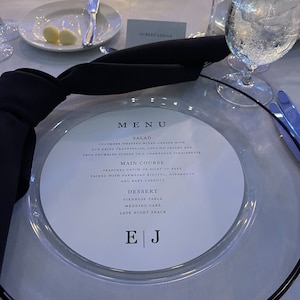 SAMPLE Round Menu - 8 Inch Round Wedding Menu - Etsy