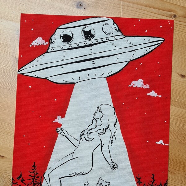 Queen of Goats. Art Print Illustration of a Woman Holding a Baby Goat ...