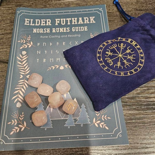 Rune Stones Gift Set Includes 21 Page Guide Book and Free Bag ...