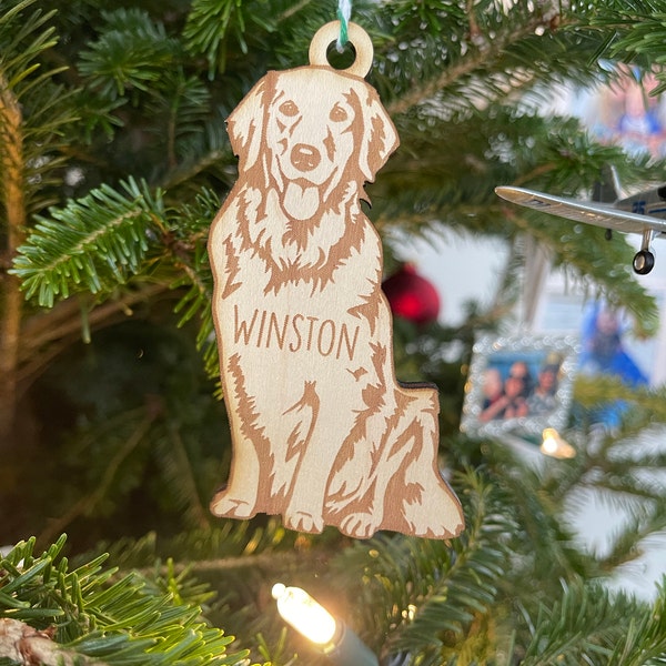 Golden Retriever Ornament, Retriever Christmas Ornament, Golden ...