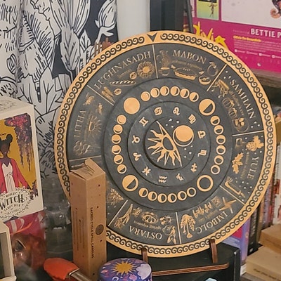 Pagan Wheel of the Year Calendar Black Goth Wiccan Neo Pagan Sabbats ...
